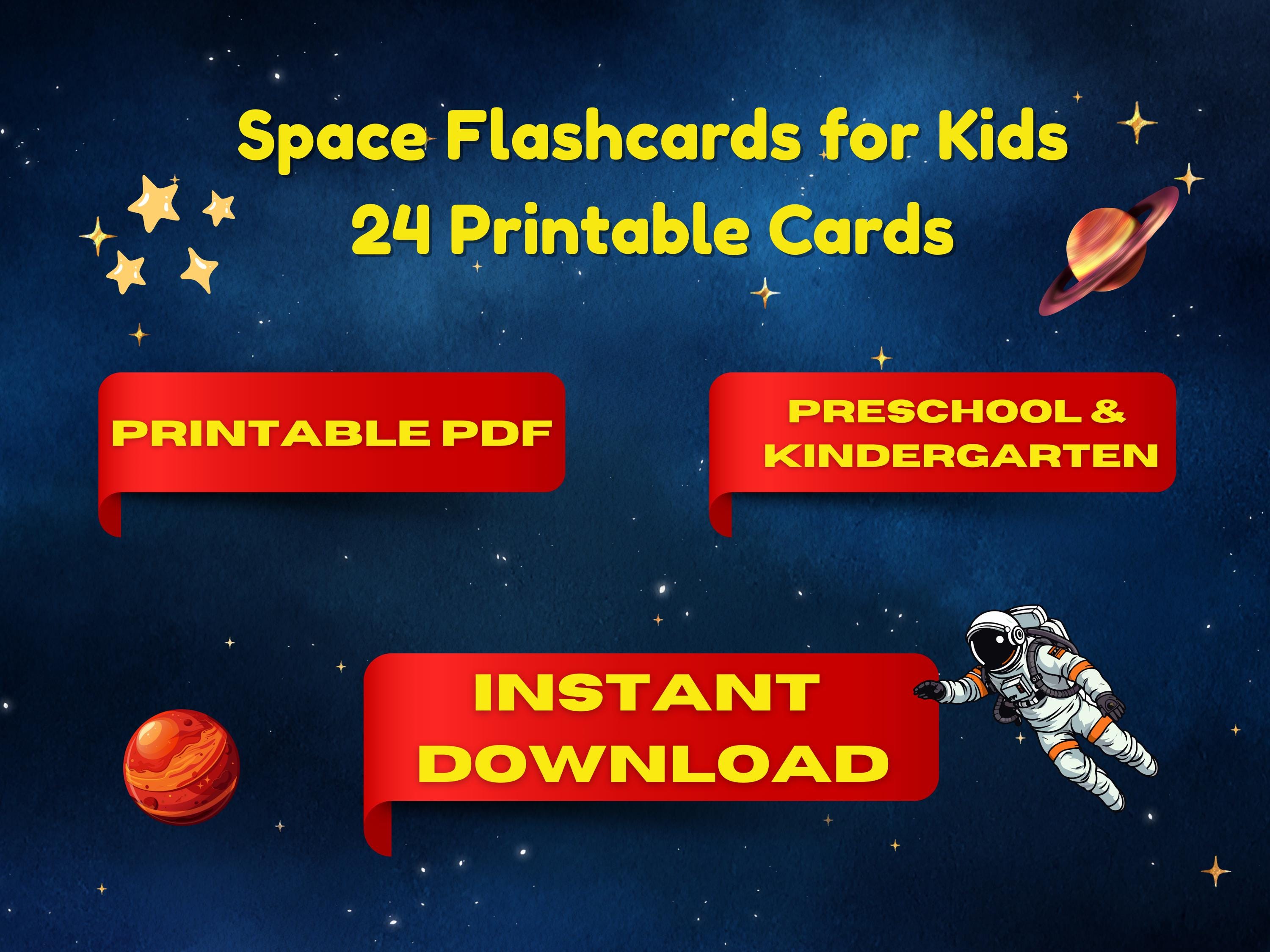 Printable Space Flashcards: Educational Homeschool Resource - Etsy