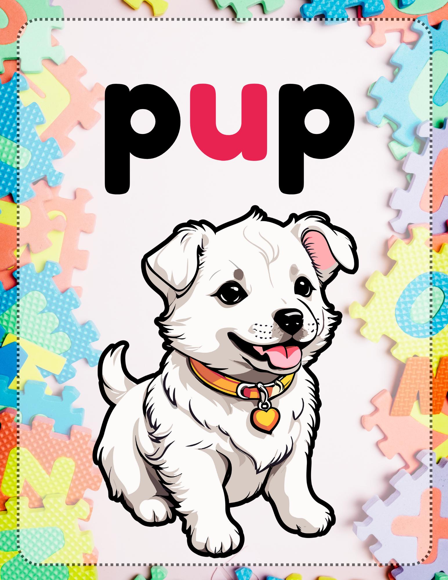 A4 Sizes Printable CVC Short U in Colorful Photos and Words - Etsy