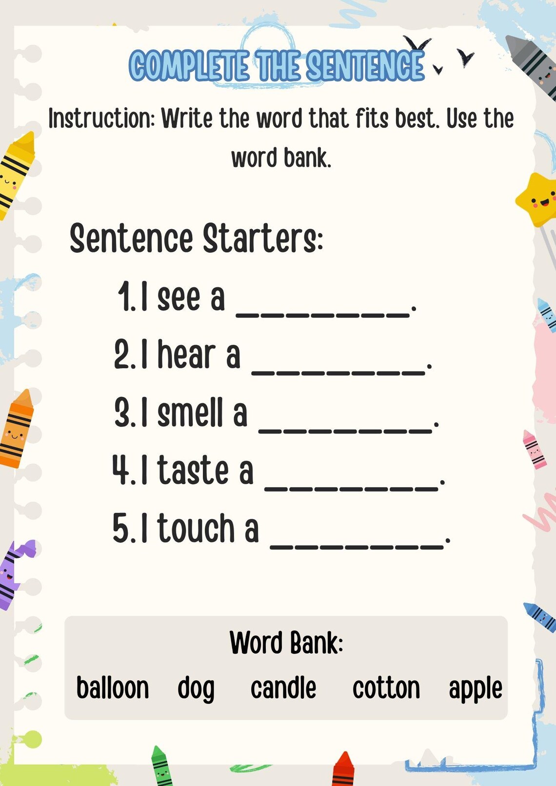 Exploring Five Senses - Etsy