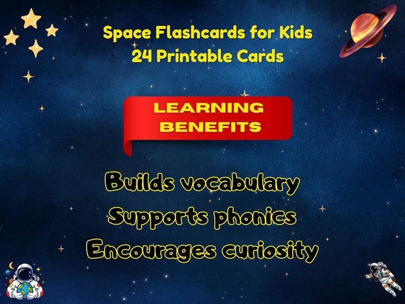 Printable Space Flashcards: Educational Homeschool Resource - Etsy