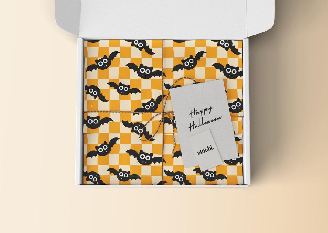 Halloween Bat Wrapping Paper: Spooky Gift Wrap, Eco-friendly Inks - Etsy