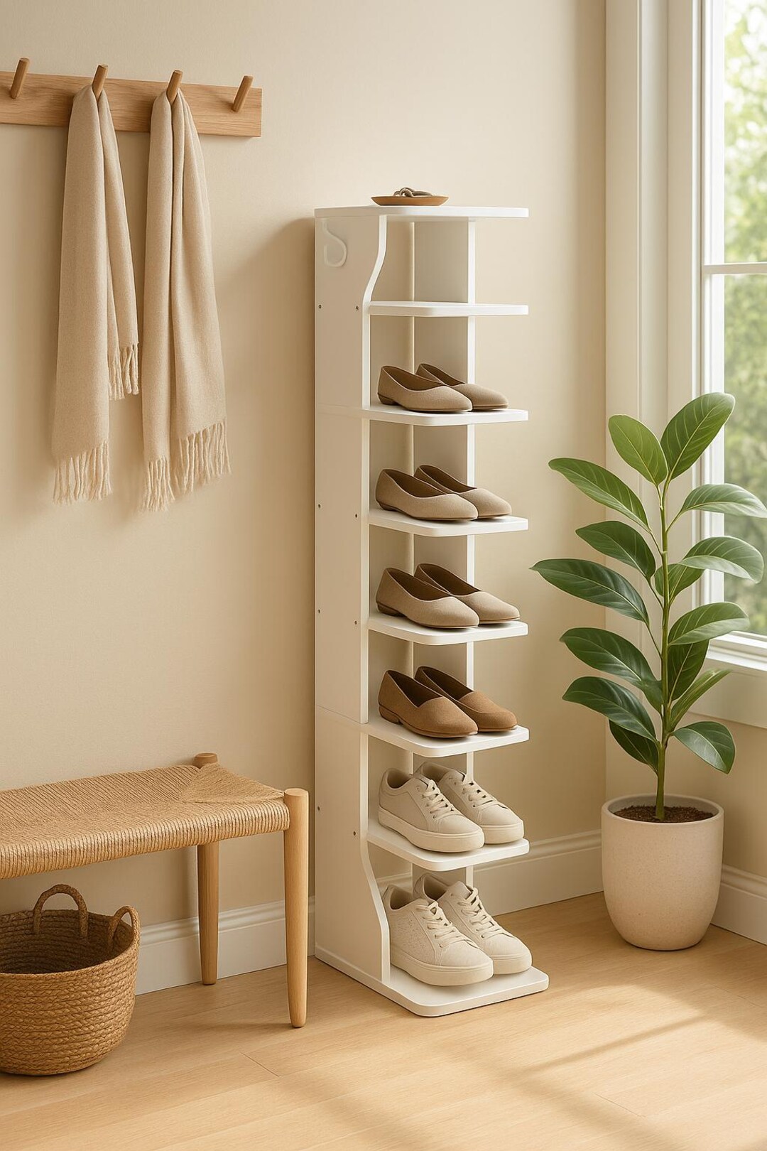 Slim 7-tier Shoe Rack: Tall Entryway Organizer - Etsy