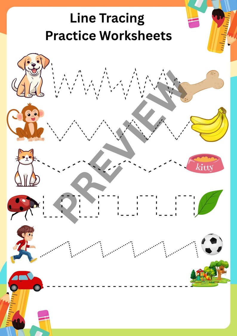 Farm Animals Tracing Worksheets: Fine Motor Skills Activity (PDF ...