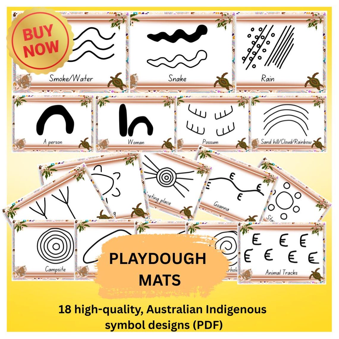 Indigenous Symbols Playdough Mats | Australian Aboriginal Art (PDF) - Etsy