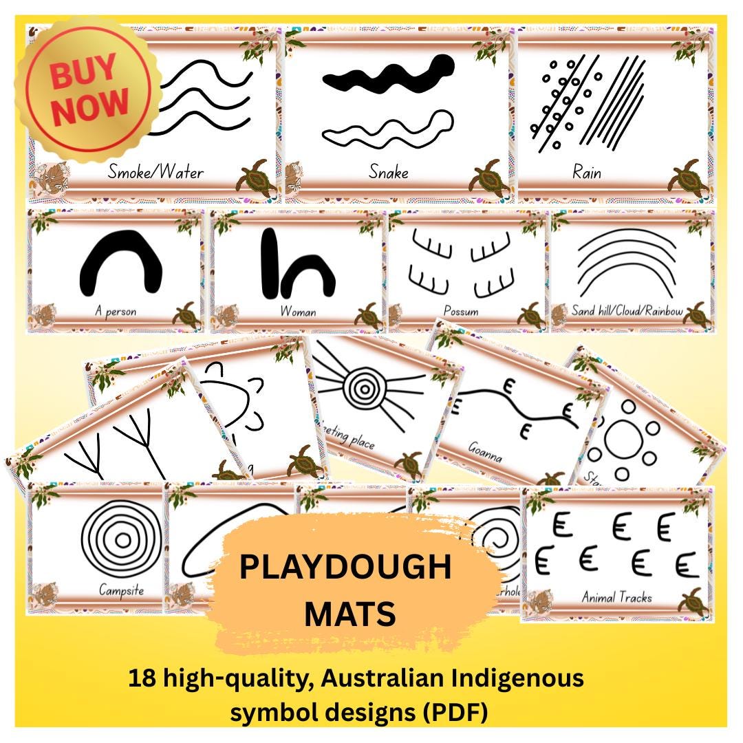 Indigenous Symbols Playdough Mats | Australian Aboriginal Art (PDF) - Etsy