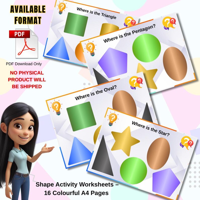 Shapes Activity Worksheets | Preschool & Kindergarten Learning ...