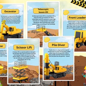 Construction Vehicles Flash Cards | 16 Printable Cards for Kids ...