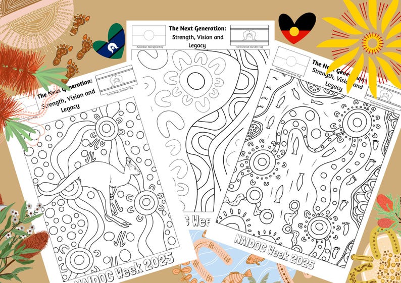 NAIDOC Week 2025 Colouring Pages – Printable Digital Download (5 Pages ...