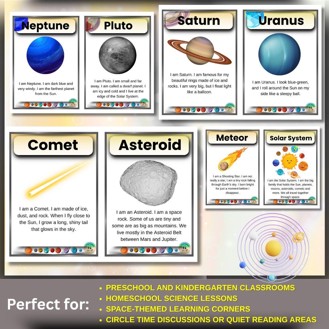 Solar System Flashcards for Kids | Space Learning Cards | Planets, Sun ...