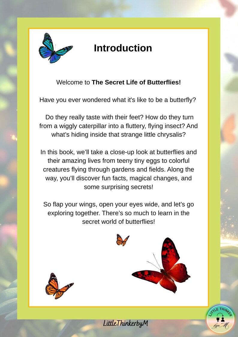Butterfly Life Cycle Storybook for Kids | Educational Nature Book ...