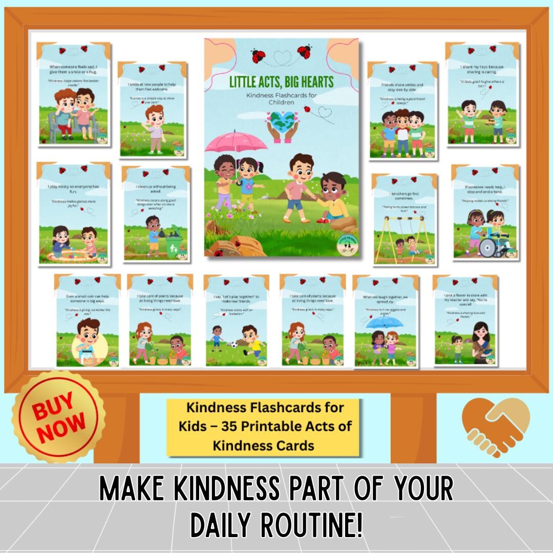 Kindness Flashcards for Kids: 35 Printable Social Emotional Learning ...