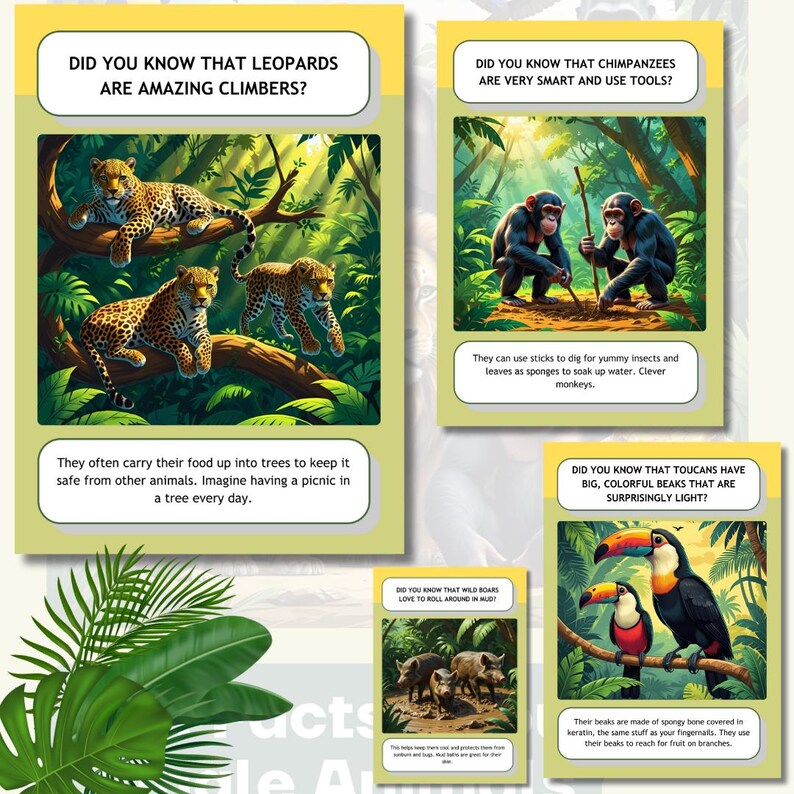 Jungle Animals Fun Facts, Animals, Animal Story, Jungle Animals (PDF ...