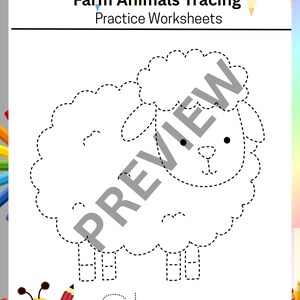 Farm Animals Tracing Worksheets Bundle | 4 Pages With Different Types ...