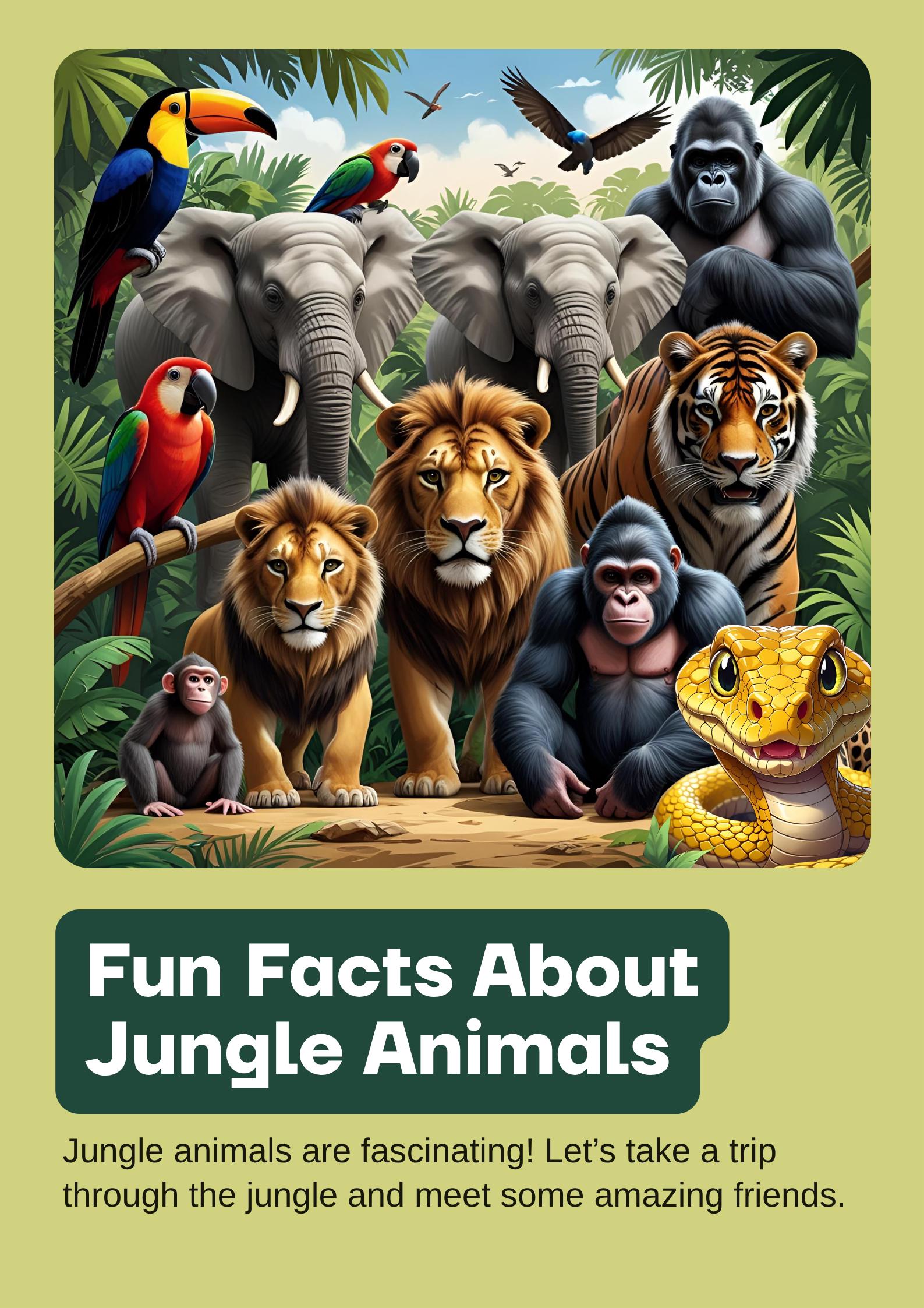 Jungle Animals Fun Facts, Animals, Animal Story, Jungle Animals (PDF ...
