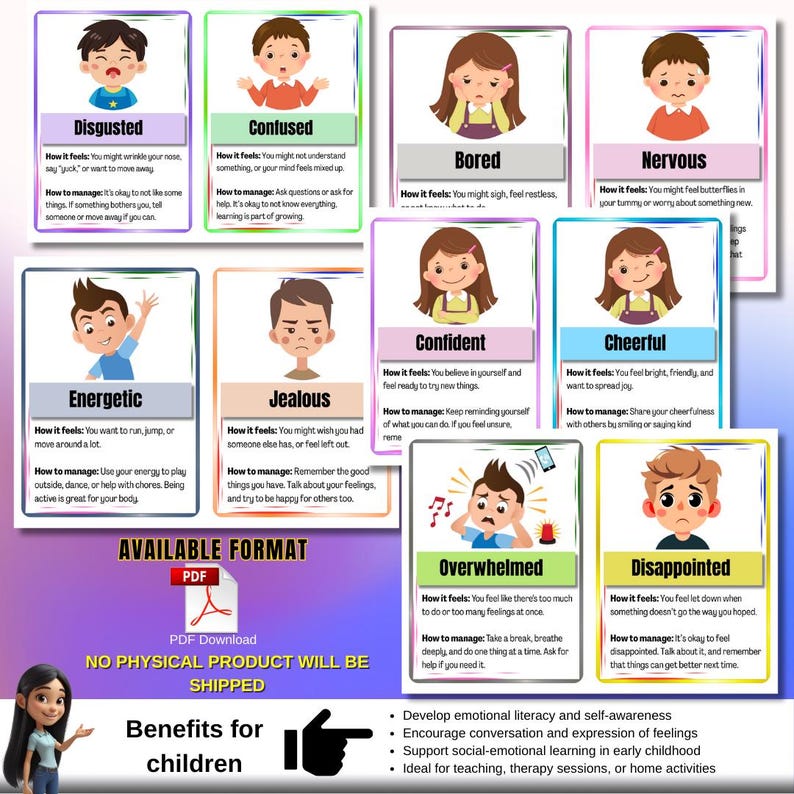 Emotions & Feelings Flashcards – 13 A4 Pages | PDF Download | Emotional ...