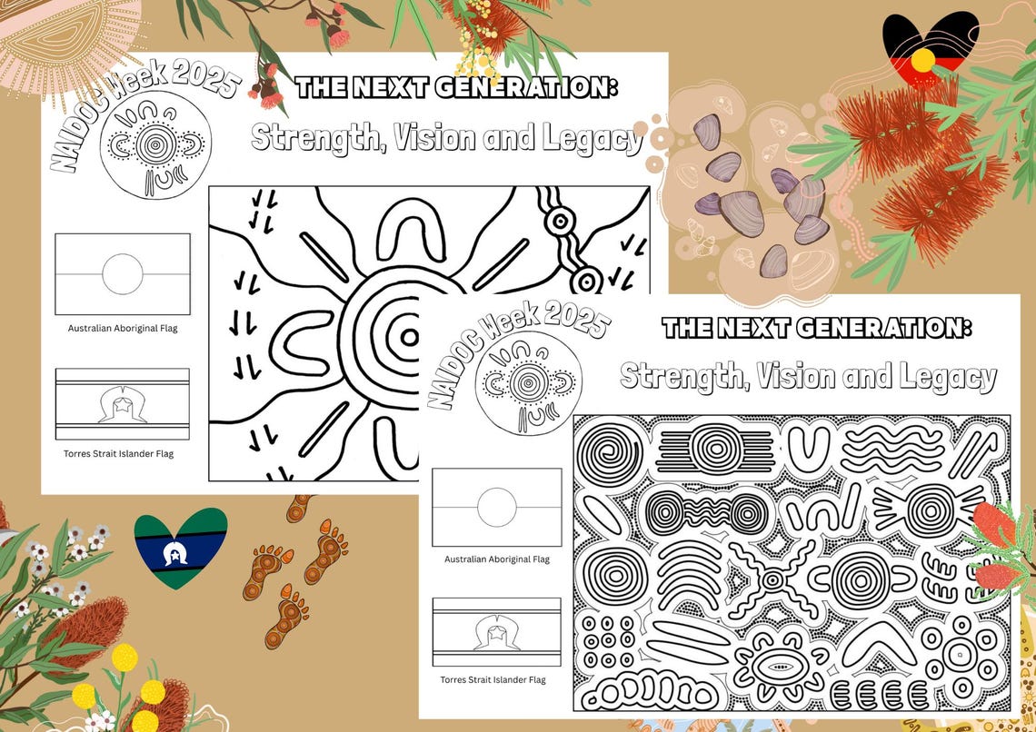 NAIDOC Week 2025 Colouring Pages – Printable Digital Download (5 Pages ...
