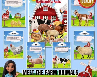 20 Farm Animal Flashcards With Fun Facts – Educational & Printable ...
