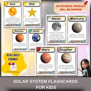 Solar System Flashcards for Kids | Space Learning Cards | Planets, Sun ...