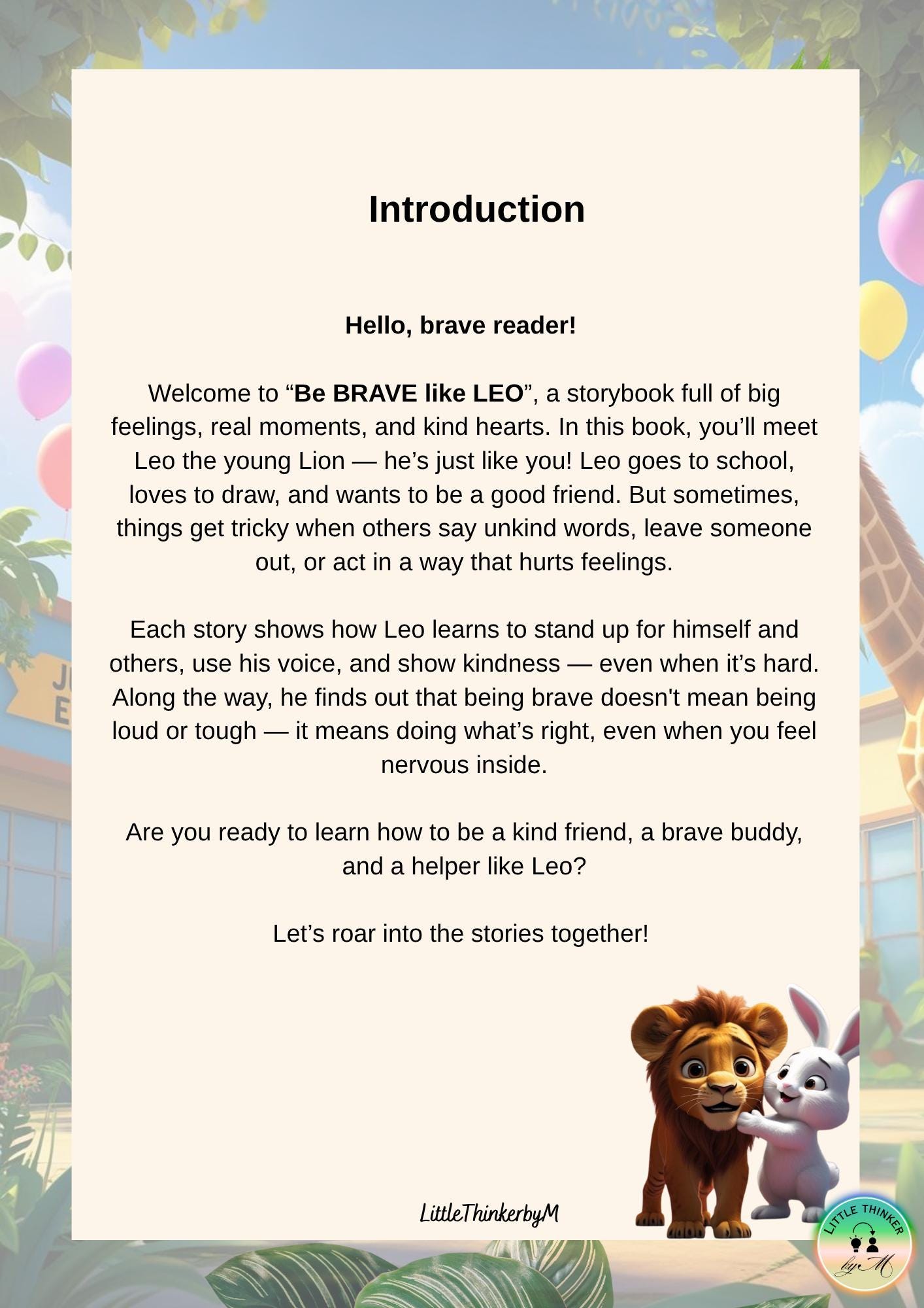 Be BRAVE Like LEO – A Heartwarming Anti-bullying Storybook for Kids ...