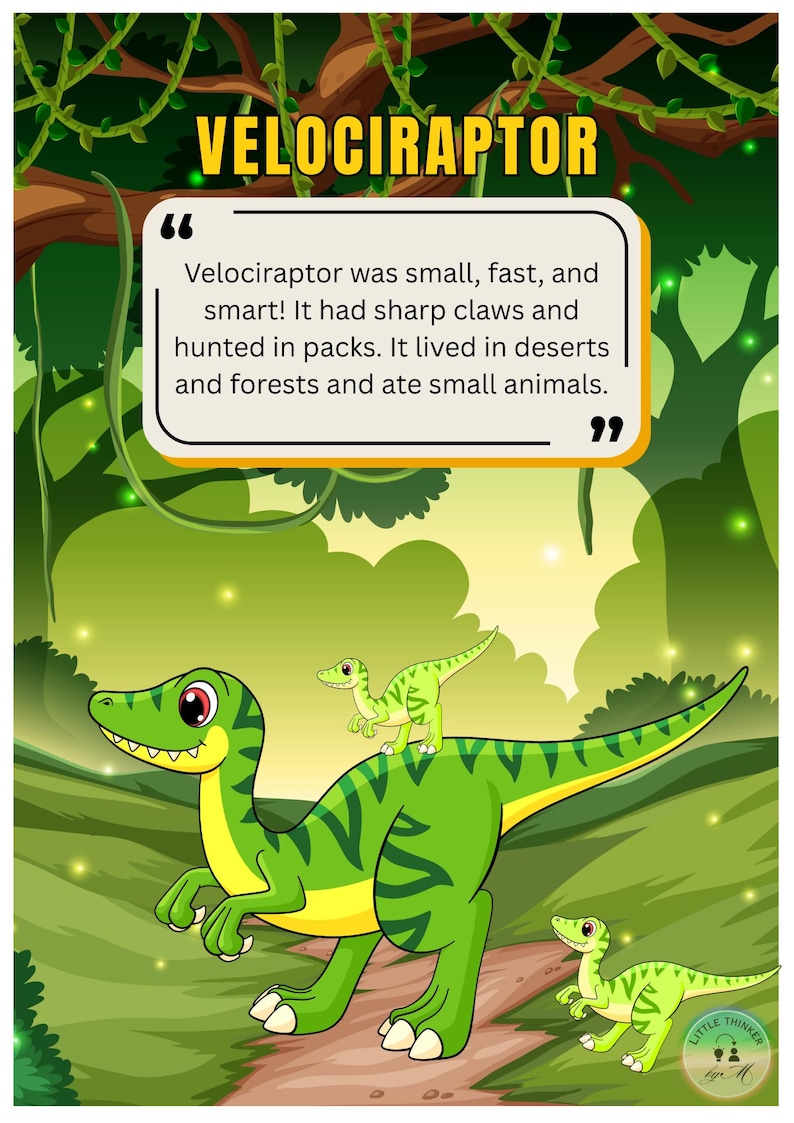 Dinosaur Flash Cards: Fun Dino Facts for Kids (PDF Downloadable Cards ...
