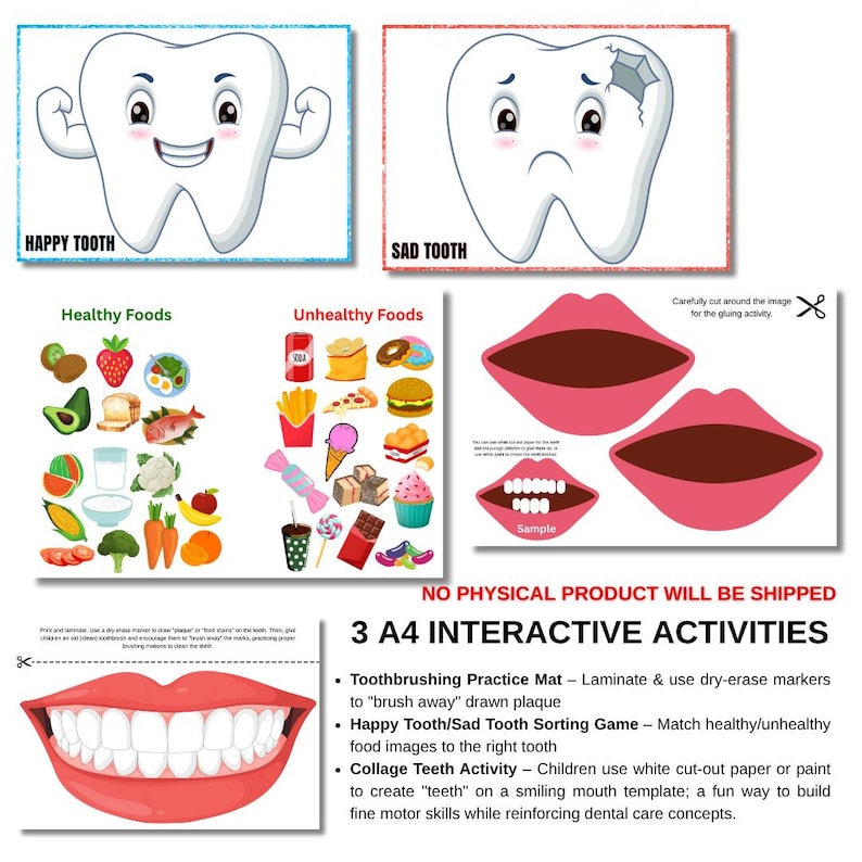 Dental Health Posters & Activities for Kids | Dental Week| Printable ...