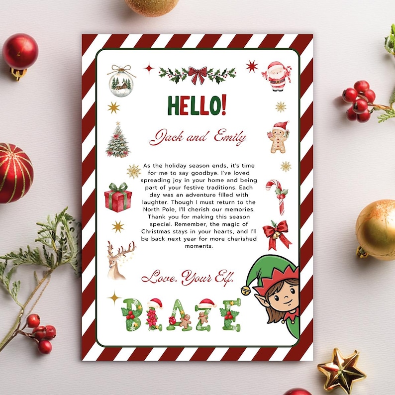 Hello Elf Letter Card | Editable Elf Arrival Letter | Christmas Elf ...