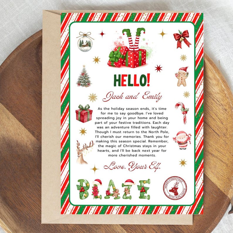 Hello Elf Letter Card | Editable Elf Arrival Letter | Christmas Elf ...
