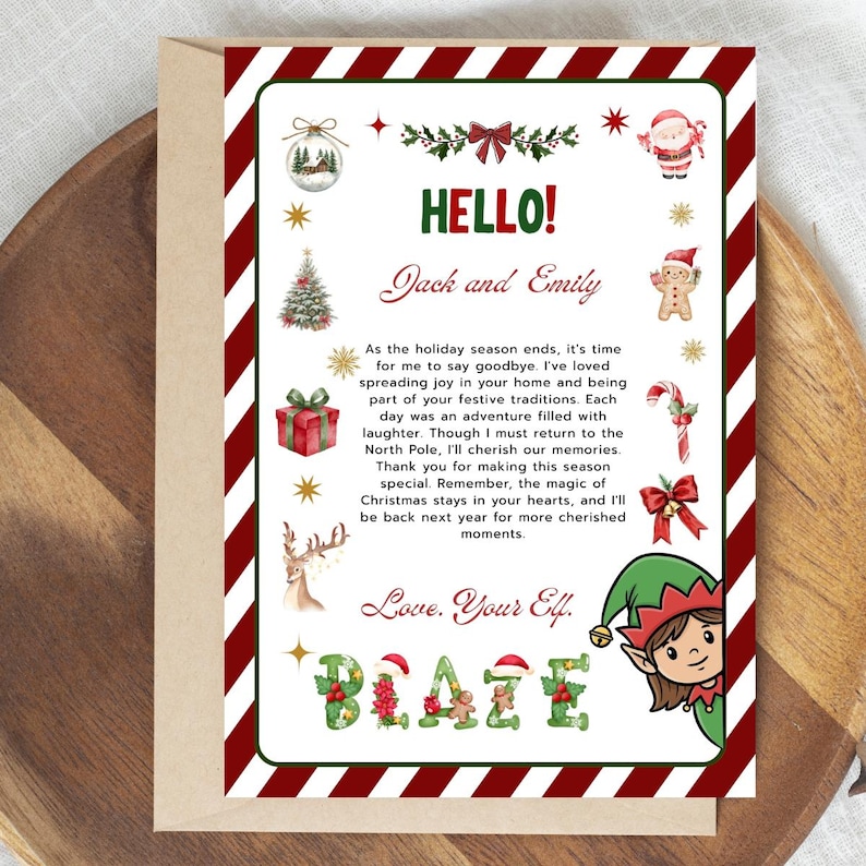 Hello Elf Letter Card | Editable Elf Arrival Letter | Christmas Elf ...