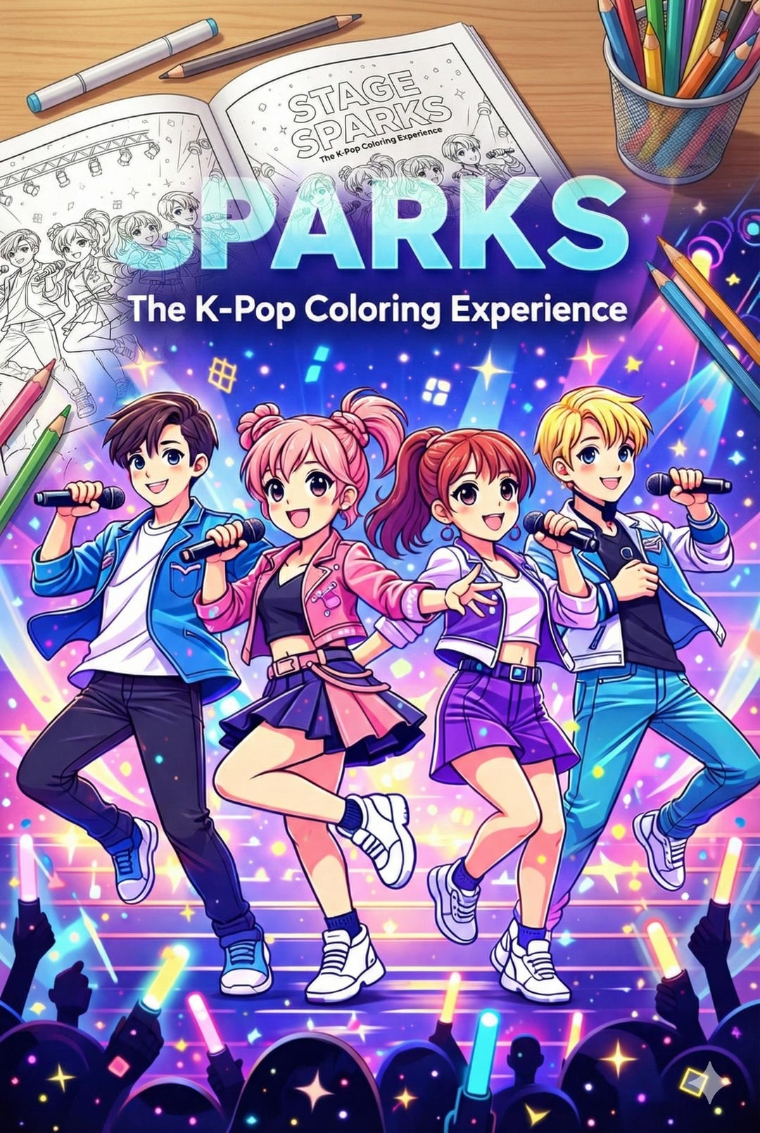 Stage Sparks – Livre De Coloriage K-pop Pour Enfants | 24 Pages Manga à ...