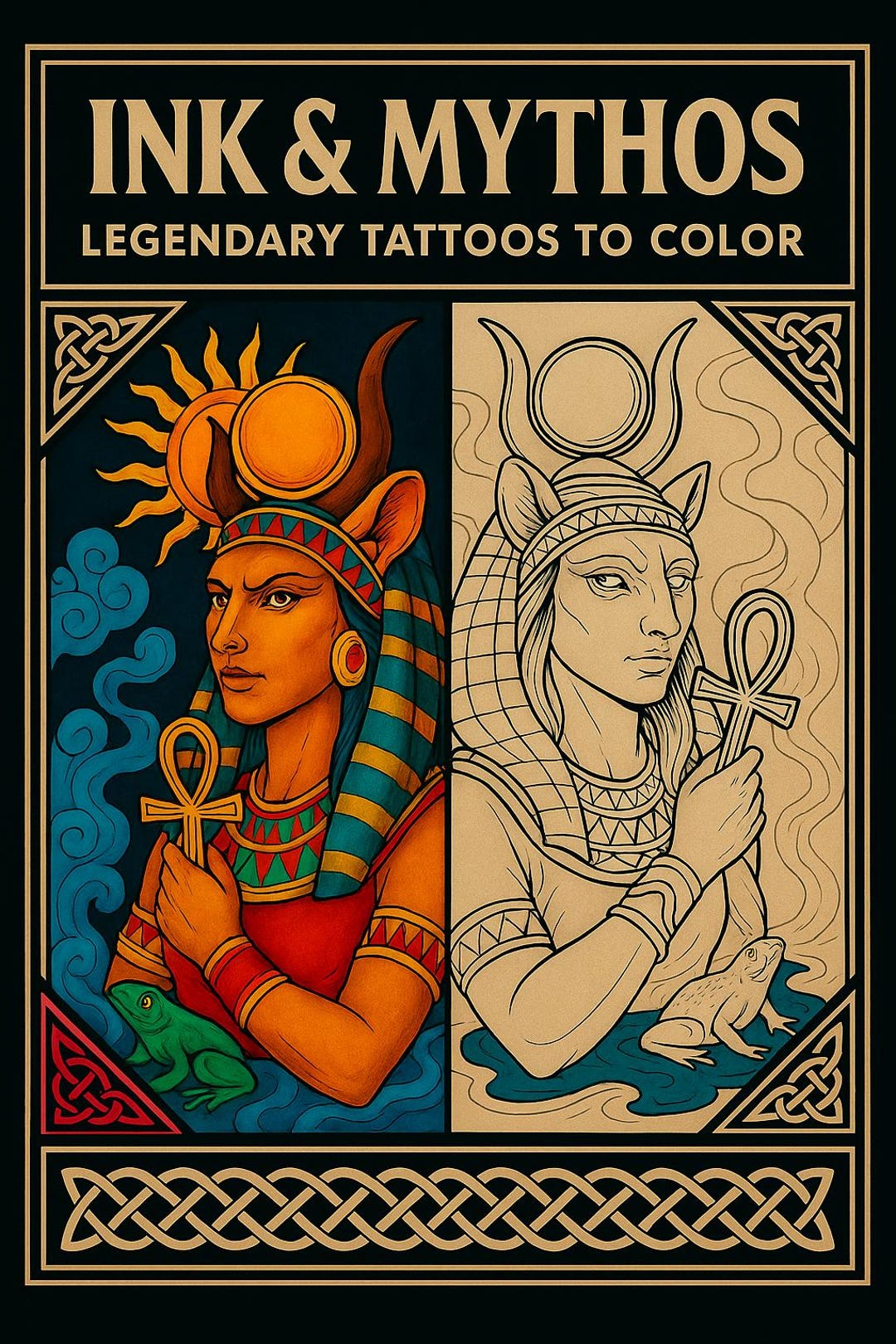 Egyptian Tattoo Coloring Book: Ink & Mythos Printable (PDF) - Etsy