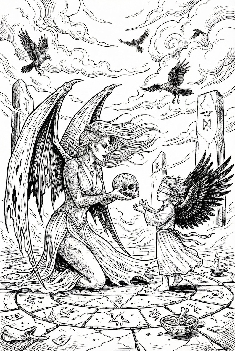 Mazeekin, Démon Au Service Du Mal, Livre De Coloriage Gothique Pour ...