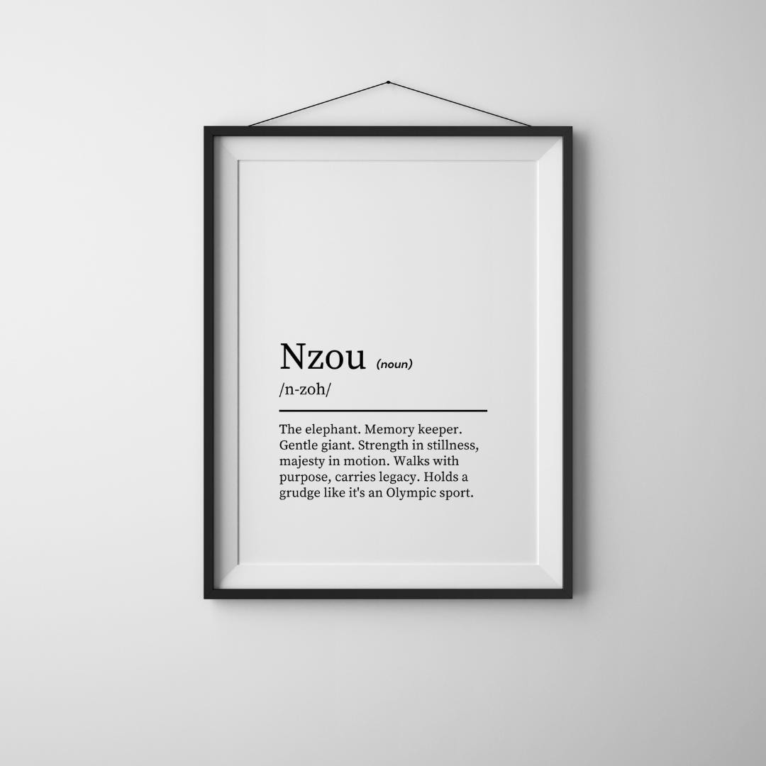Nzou Wall Art | African Totem Printable | Shona Elephant Clan Decor ...