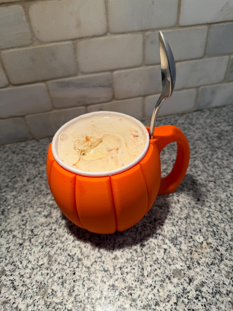 Pumpkin Ice Cream Pint Holder: Fall Dessert Cozy - 3D Printed Fun Gift ...