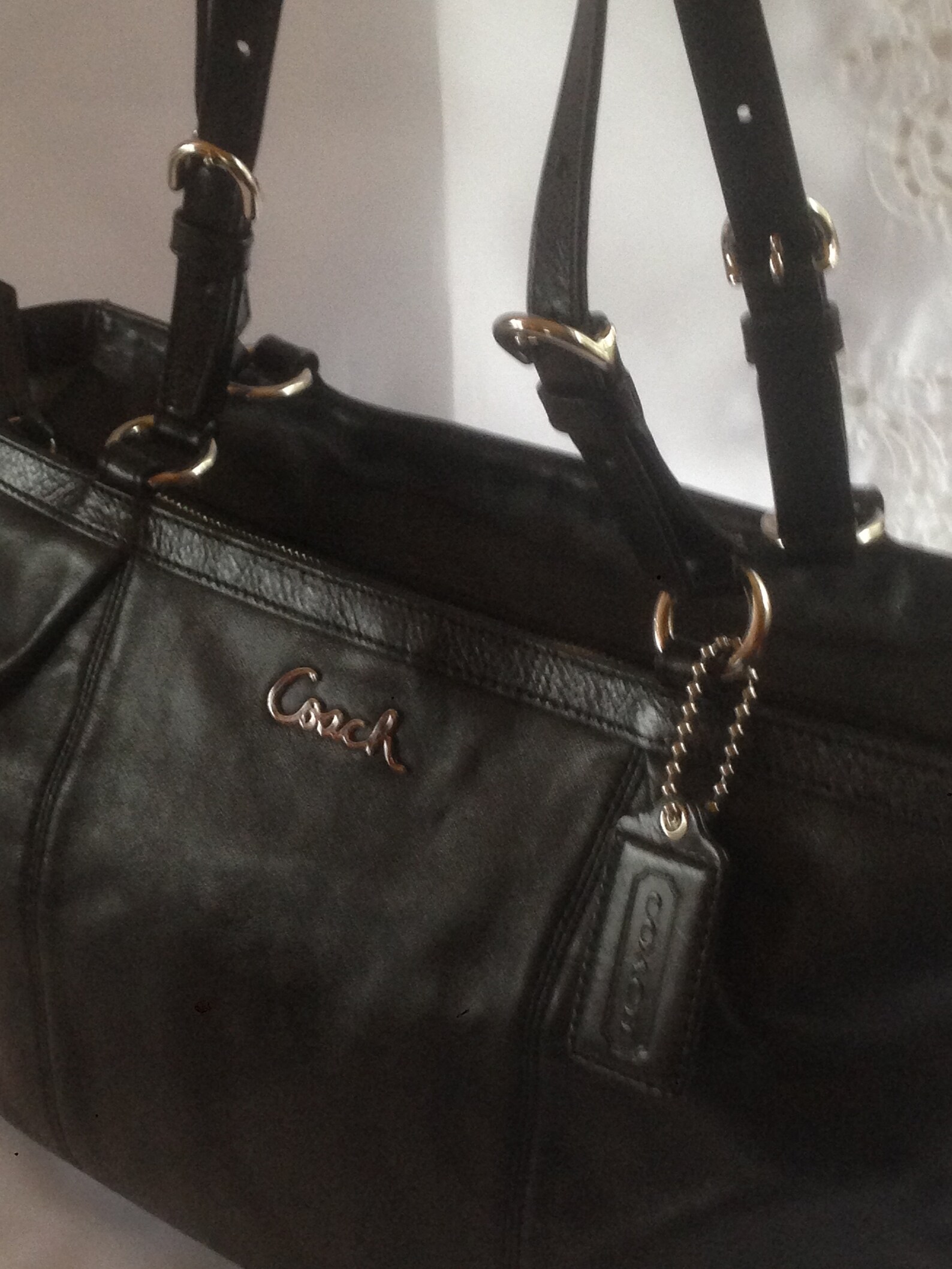 COACH Full-grain Cowhide Black Leather Bag/coach Leather Handbag No ...