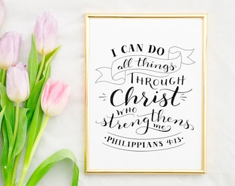 Philippians 4:13 I Can Do All Things Through CHRIST Scripture Wall Art ...