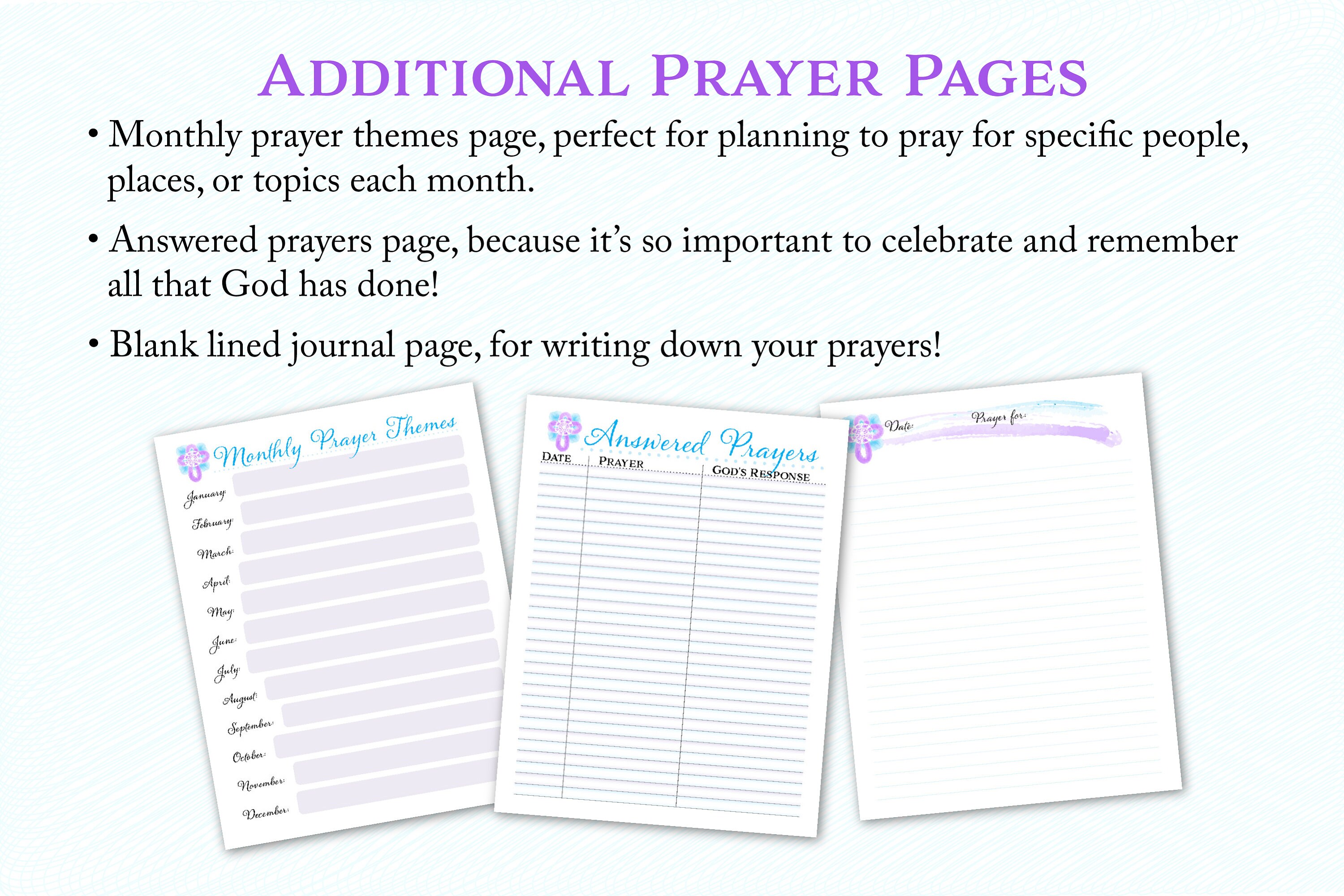 Prayer Journal Kit: Watercolor Design (printable PDF) - Etsy