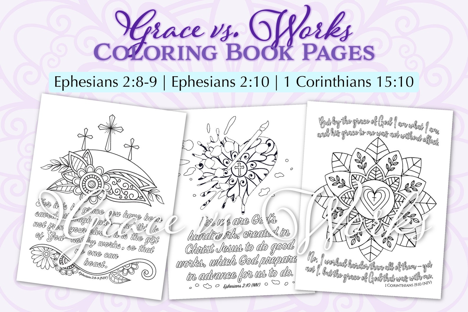 Grace Vs. Works Coloring Book & 30-day Bible Study (PDF Download) - Etsy