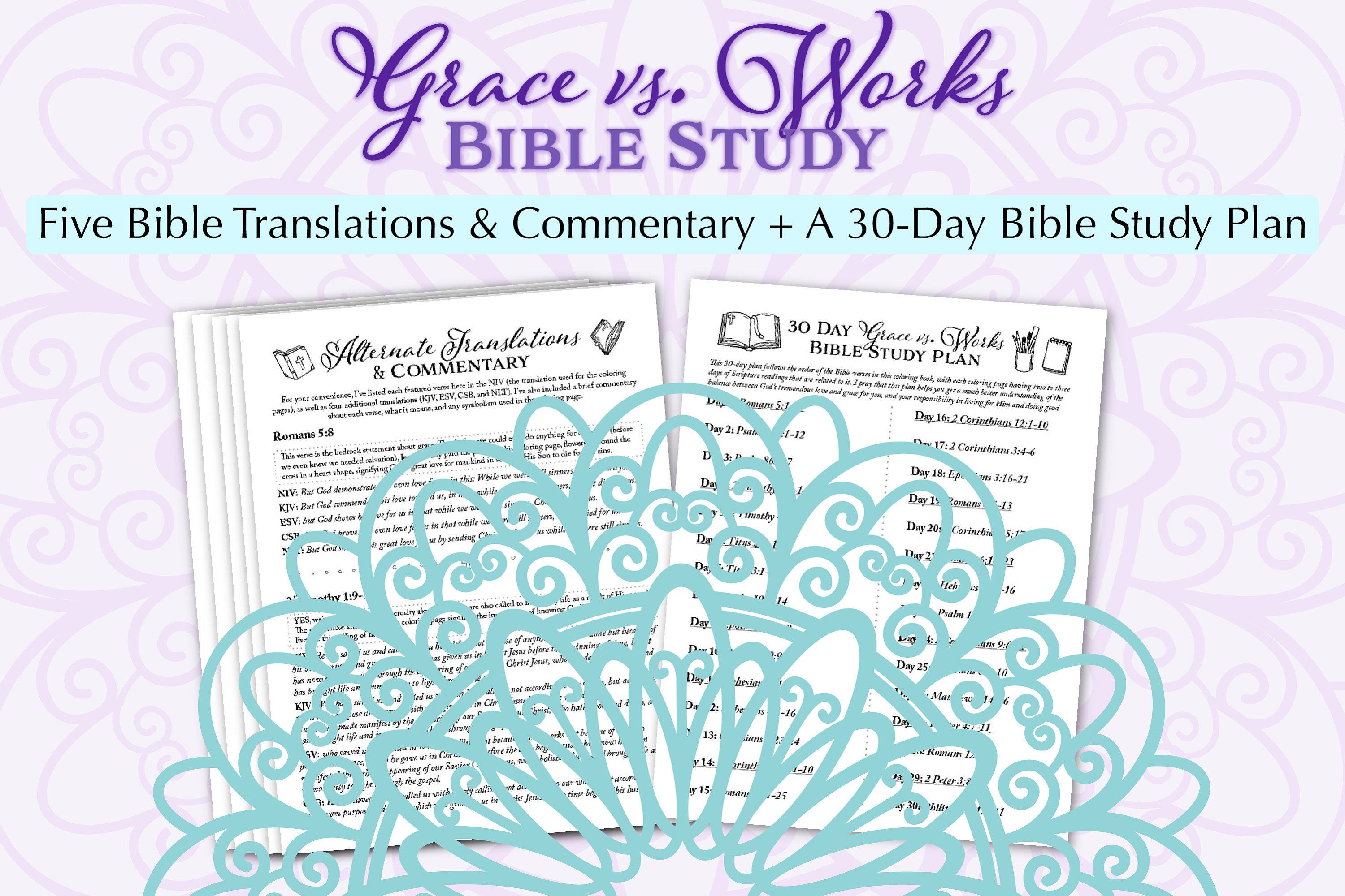 Grace Vs. Works Coloring Book & 30-day Bible Study (PDF Download) - Etsy