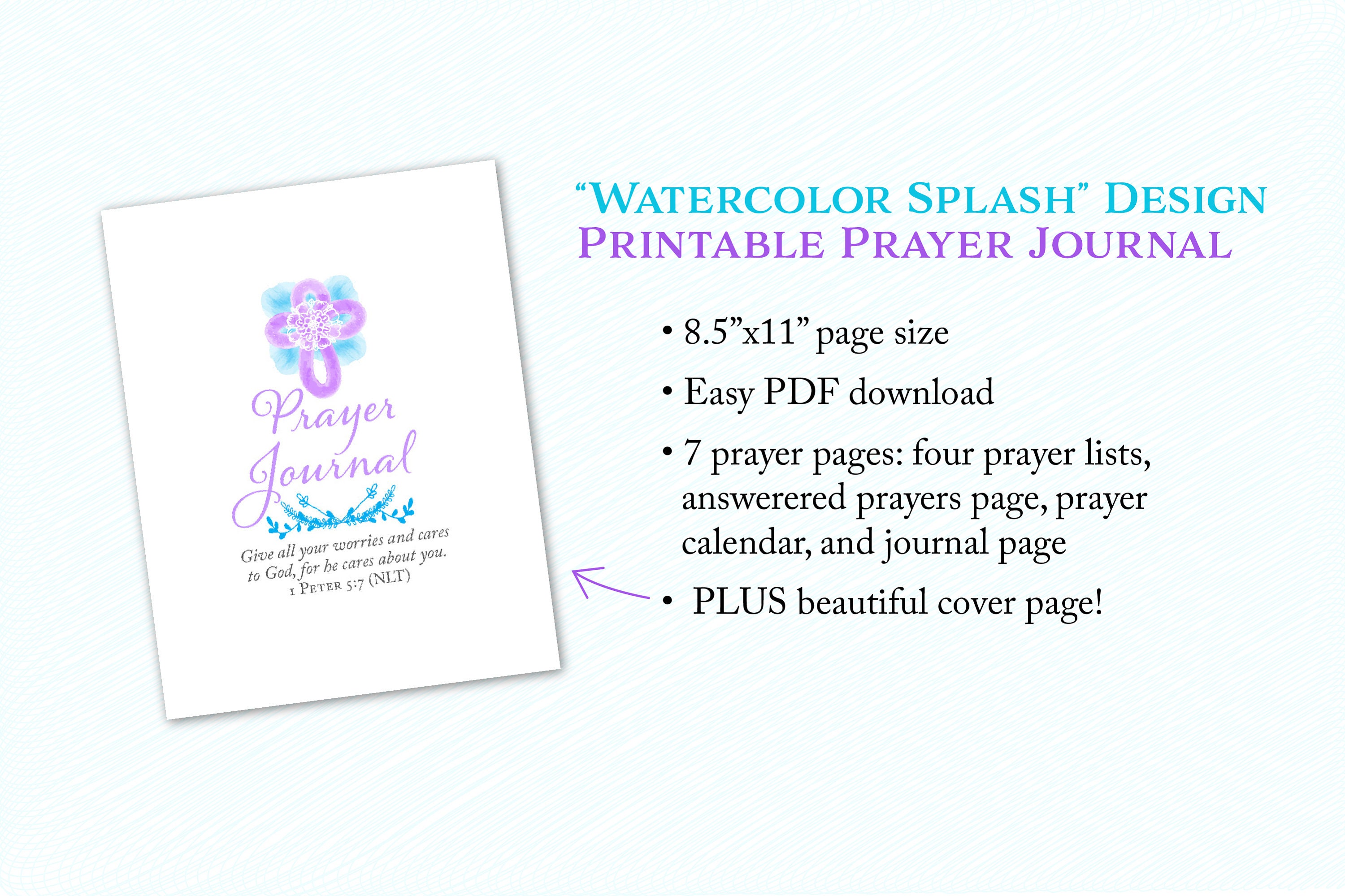 Prayer Journal Kit: Watercolor Design (printable PDF) - Etsy