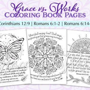 Grace Vs. Works Coloring Book & 30-day Bible Study (PDF Download) - Etsy