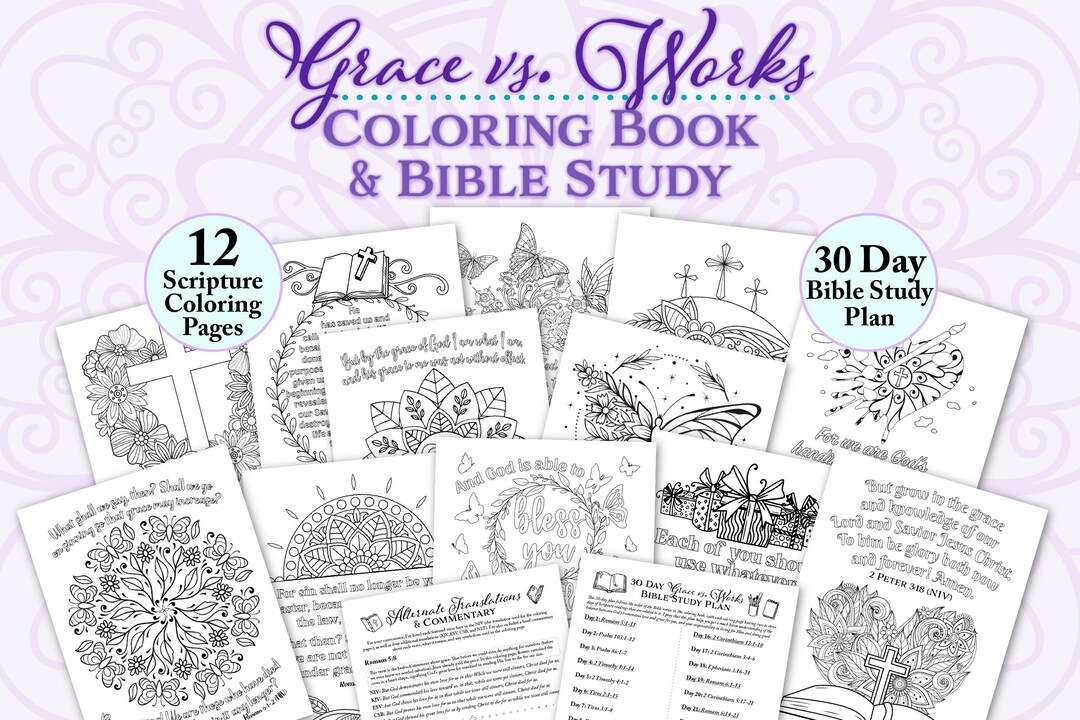 Grace Vs. Works Coloring Book & 30-day Bible Study (PDF Download) - Etsy