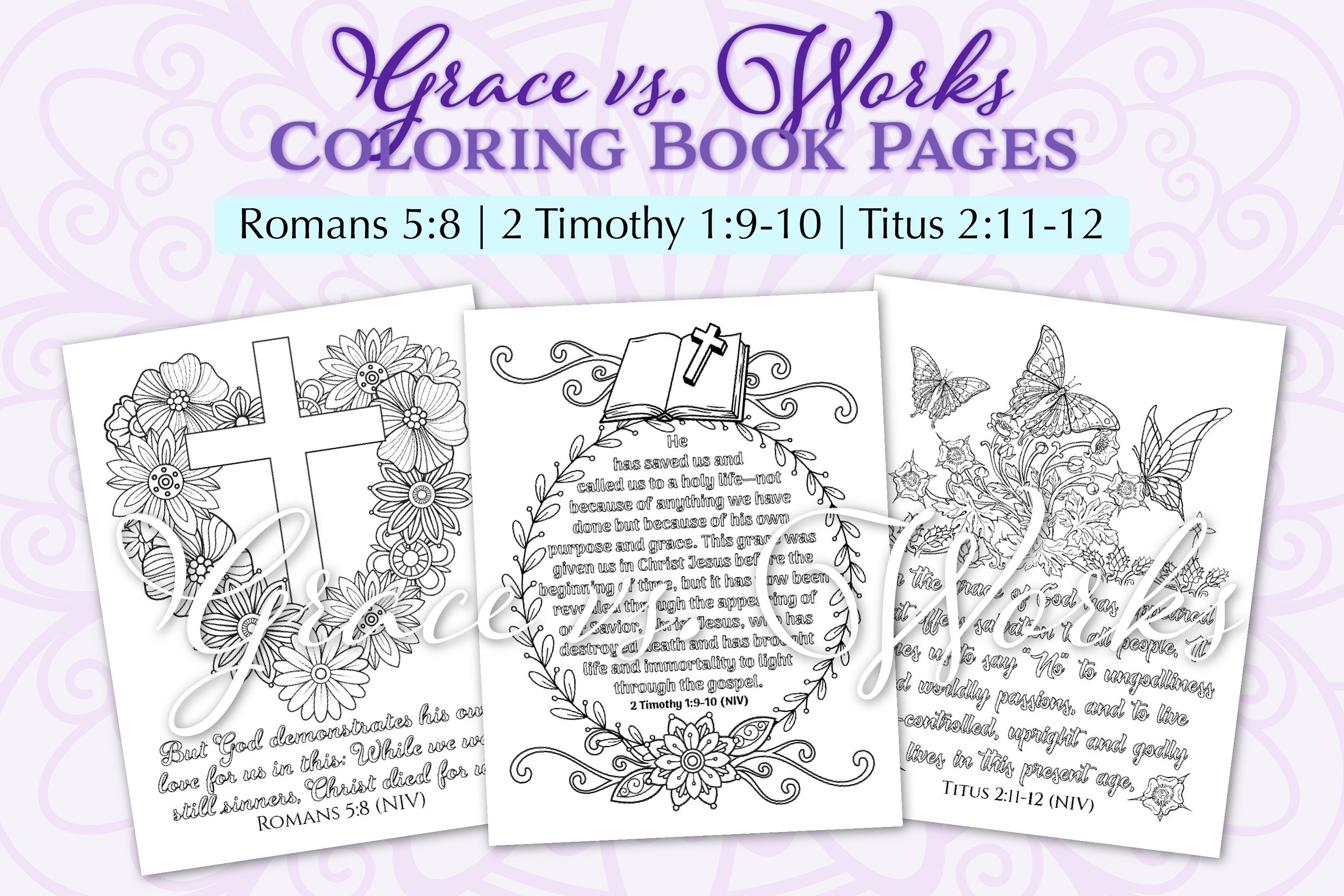 Grace Vs. Works Coloring Book & 30-day Bible Study (PDF Download) - Etsy