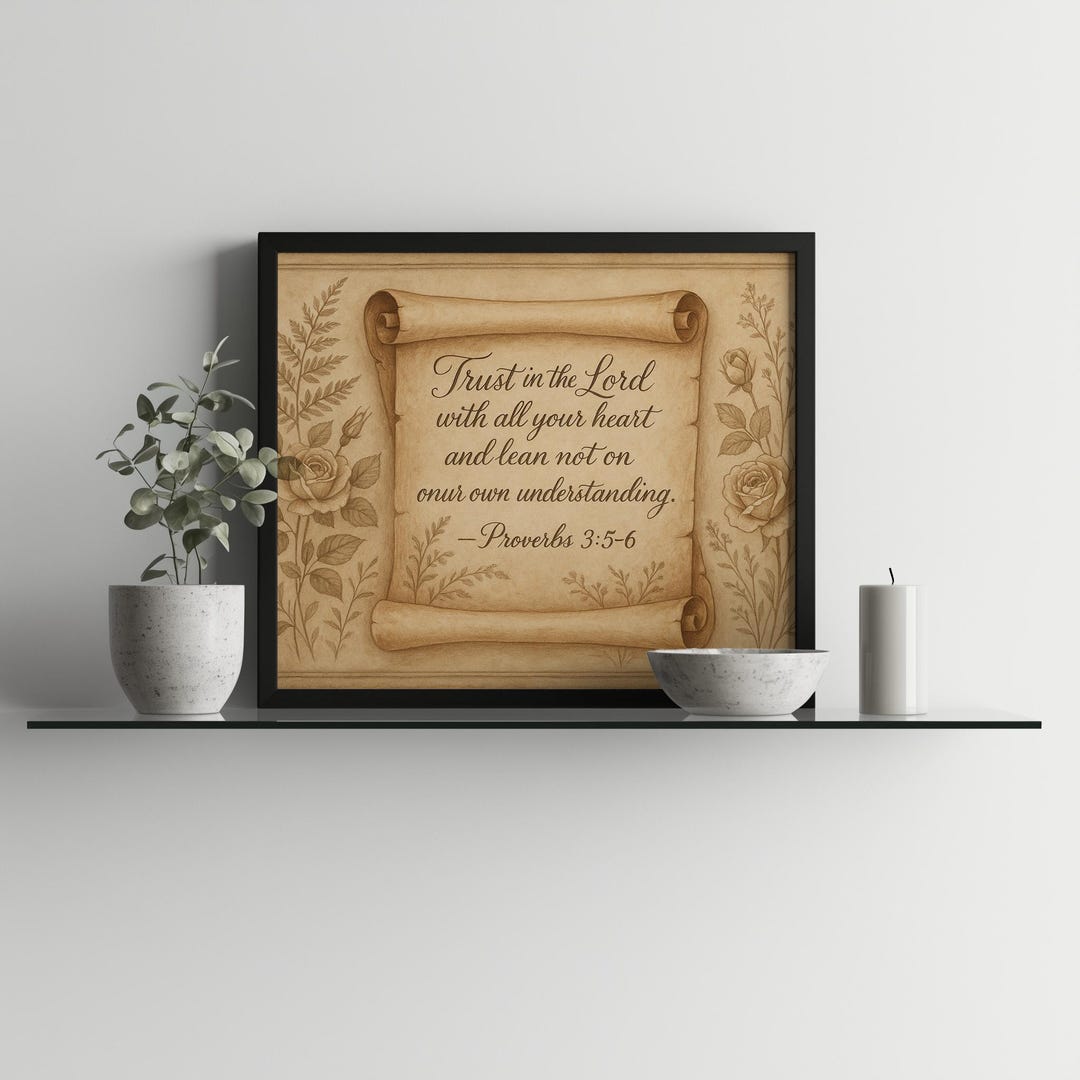 Rustic Bible Verse Art: 'trust in the Lord' Vintage Scripture Print - Etsy