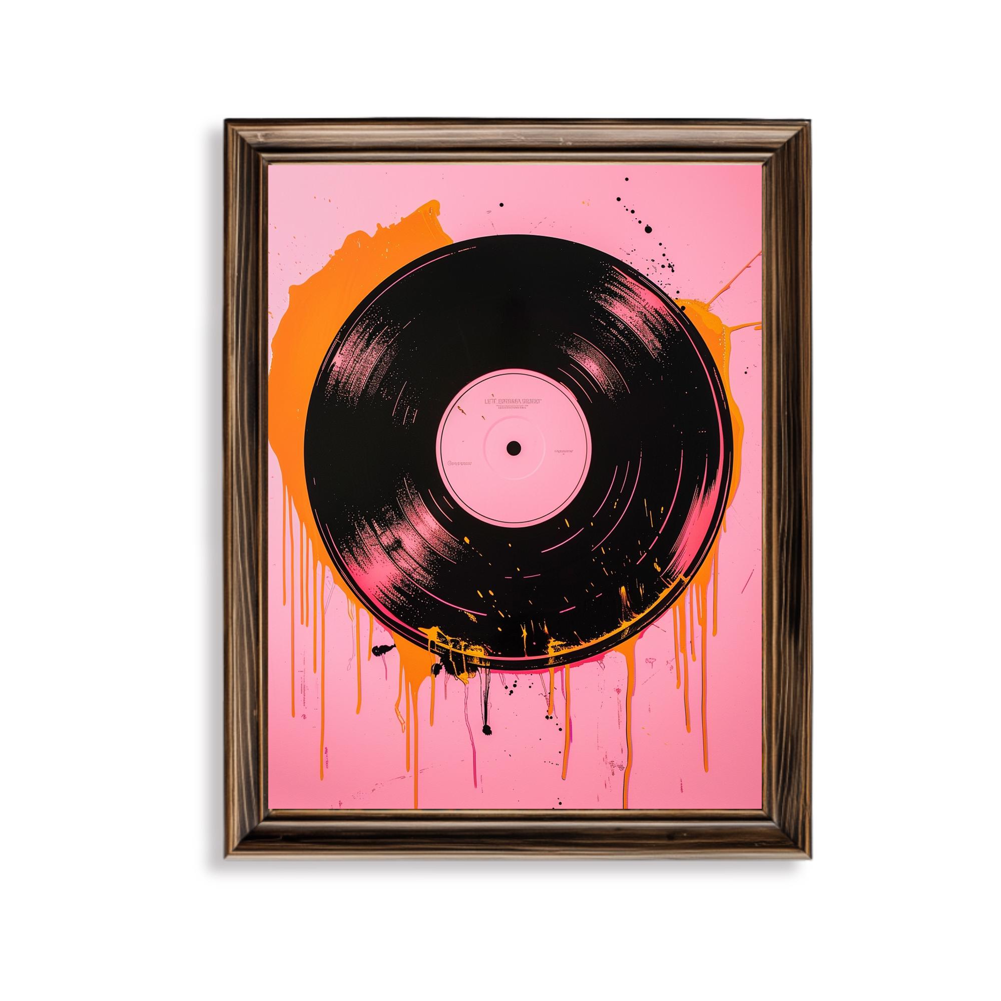 Retro Vinyl Record Printable - Vintage Melted Vinyl Wall Art, Bold Pop ...