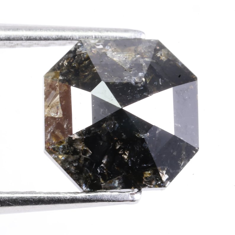 1.62 Ct Octagon Black Light Brown Diamond, Unique Loose Gemstone - Etsy