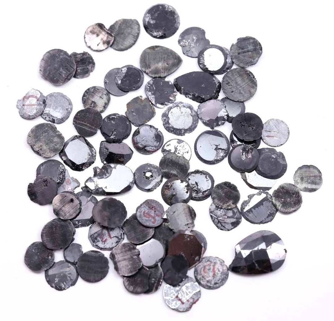 Raw Black Diamond Slices – Flat Loose Fancy Shaped Diamonds for ...