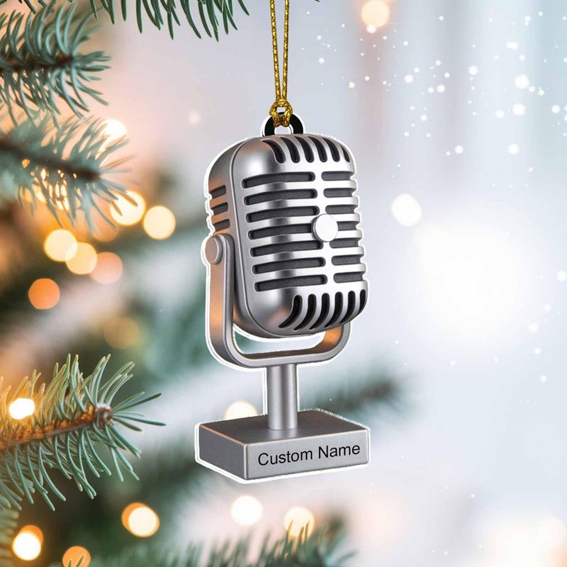 Mini Microphone Ornament - Etsy