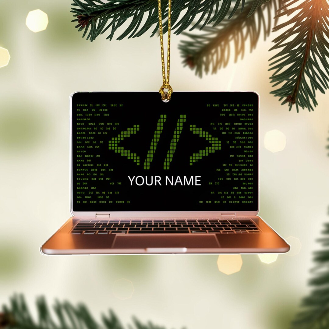 Custom Laptop Christmas Ornament for Coders, Programmers & Tech Lovers ...
