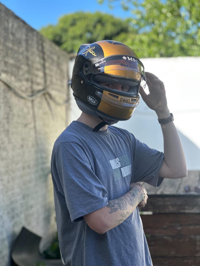 F1 Movie Prop Helmet Replica - Joshua Pearce (damson Idris) Gold ...