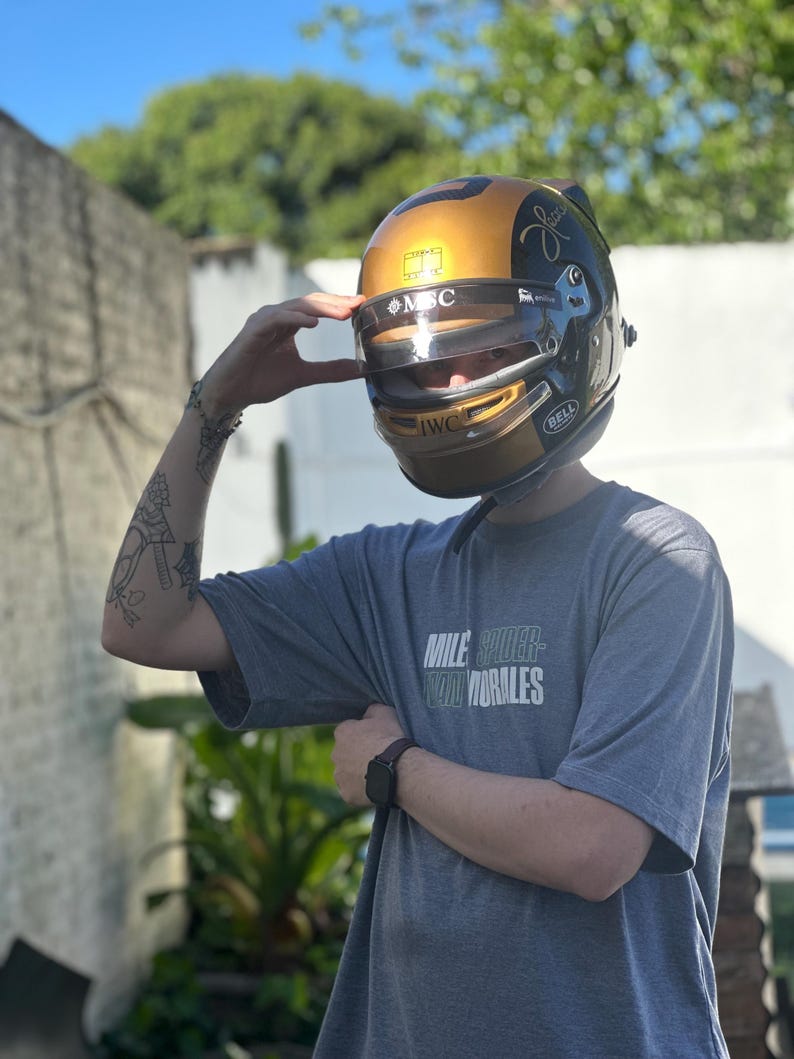 F1 Movie Prop Helmet Replica - Joshua Pearce (damson Idris) Gold ...